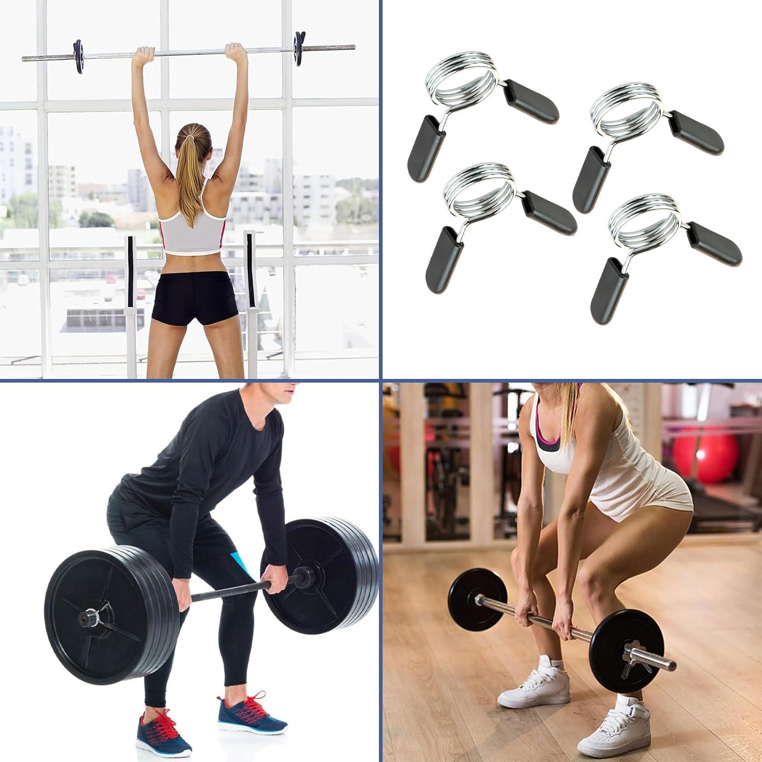 JCTRRJ 4-Piece 30mm Dumbbell Clamps for Short & Barbell Poles - Secure ...