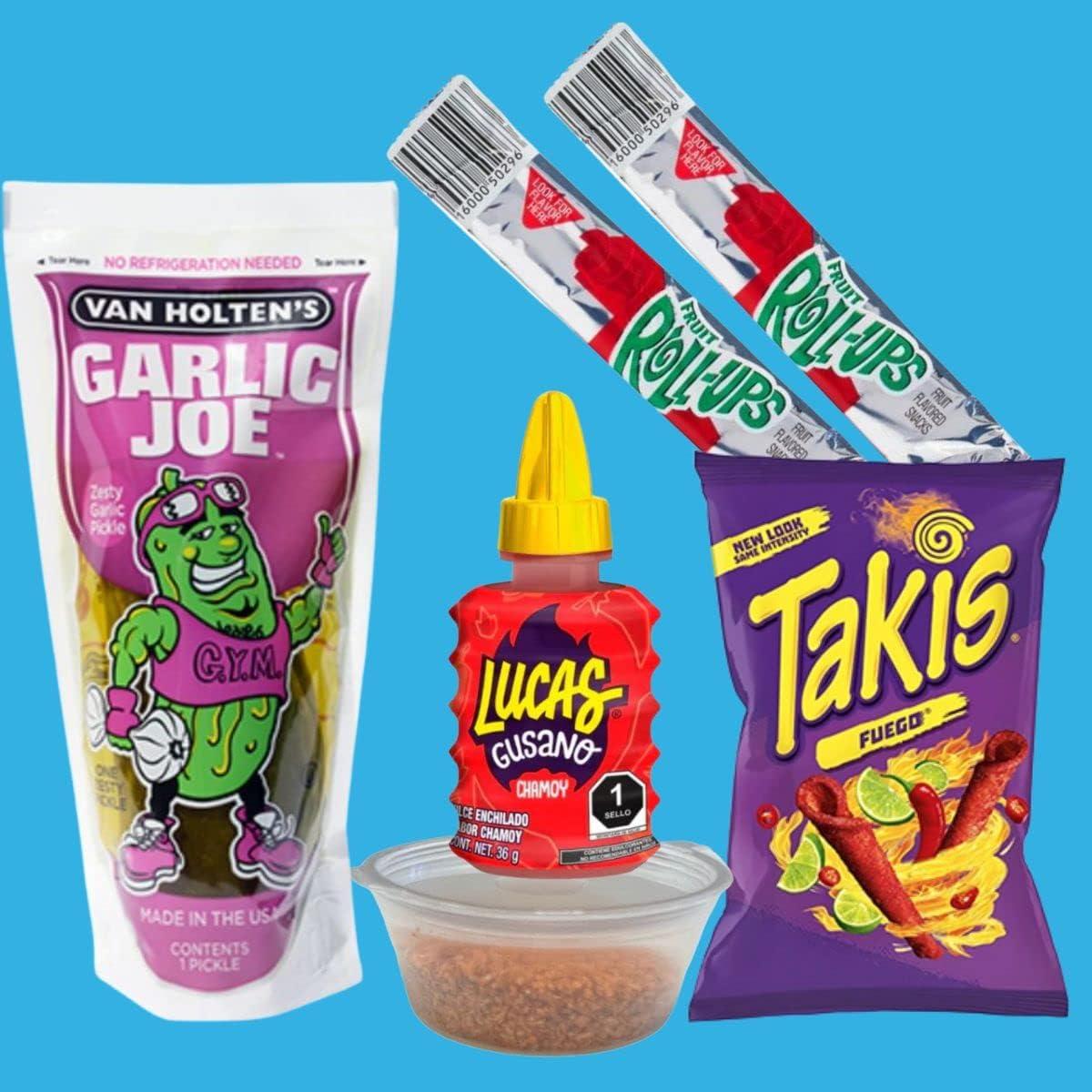 Chamoy Pickle Kit Fuego Taki's - Pickle Lucas Chamoy Fruit Roll Up ...