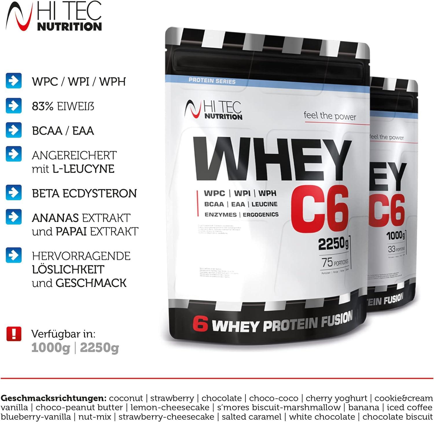 Hi Tec Nutrition Whey C-6 Protein Supplements 2250g - Vanilla Flavor ...