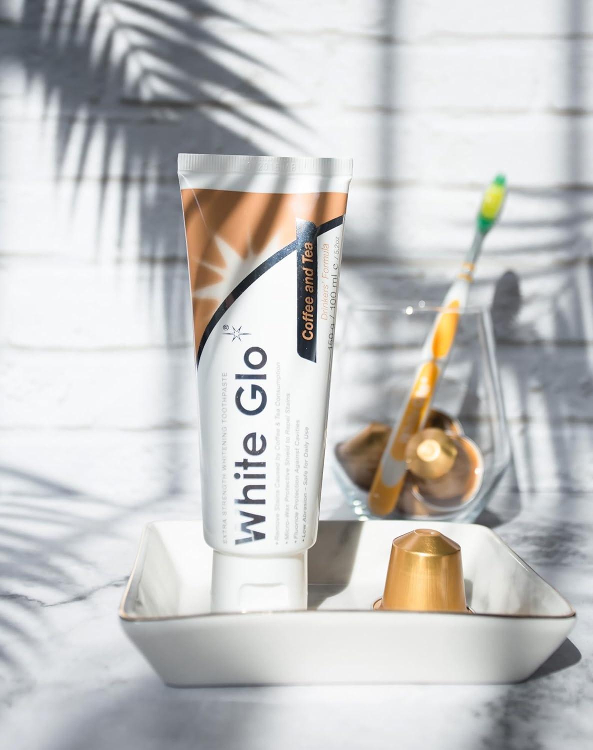 White Glo Premium Whitening Toothpaste & Toothbrush Set - Coffee & Tea ...