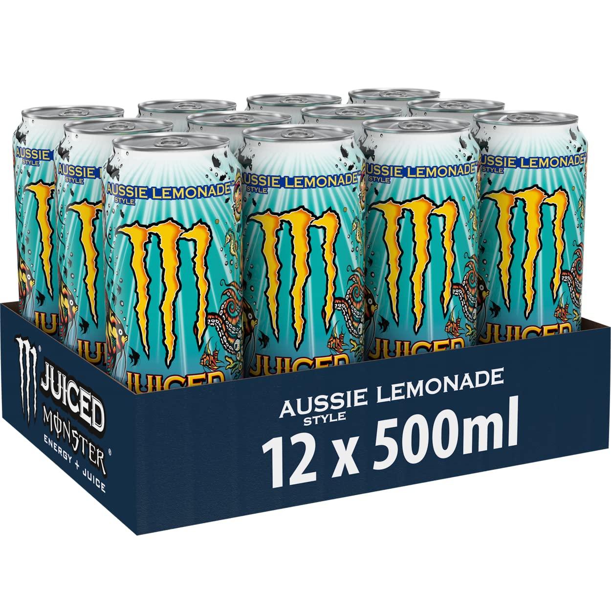 Monster Energy Juiced Aussie Lemonade & Rehab Peach - Caffeine-Packed ...