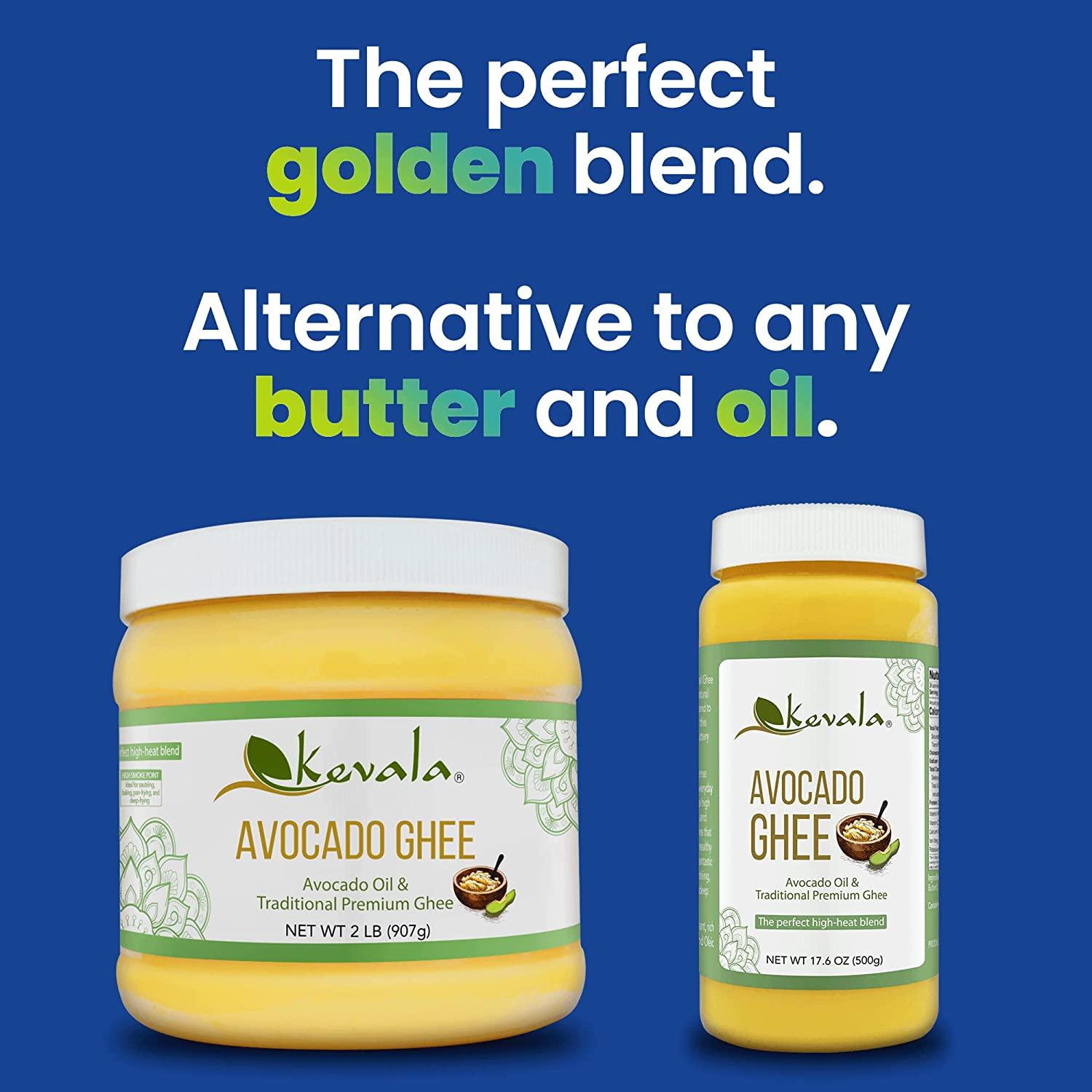 Kevala Avocado Ghee 32 Oz - High-Heat Blend of Avocado Oil and Premium ...