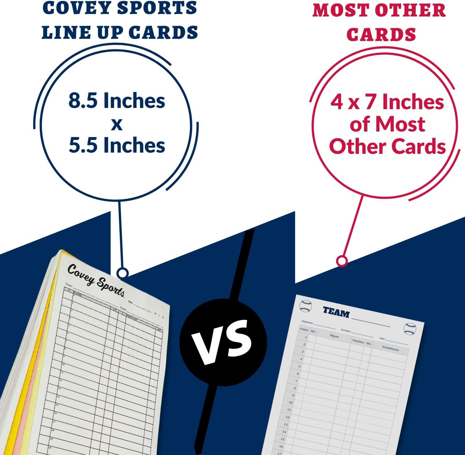 Covey Large Format Baseball Softball Lineup Cards - Pack of 50 ...