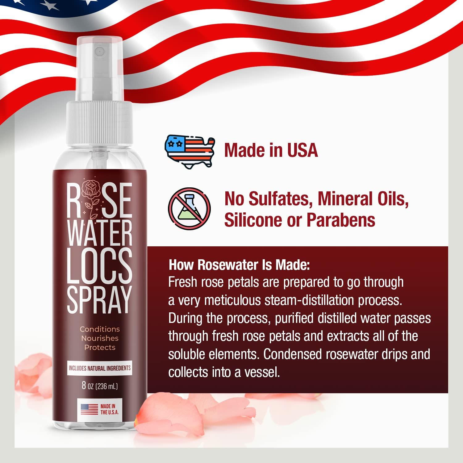 IMPRESA Rose Water Spray - Moisturizing Loc Treatment for Dreadlocks ...