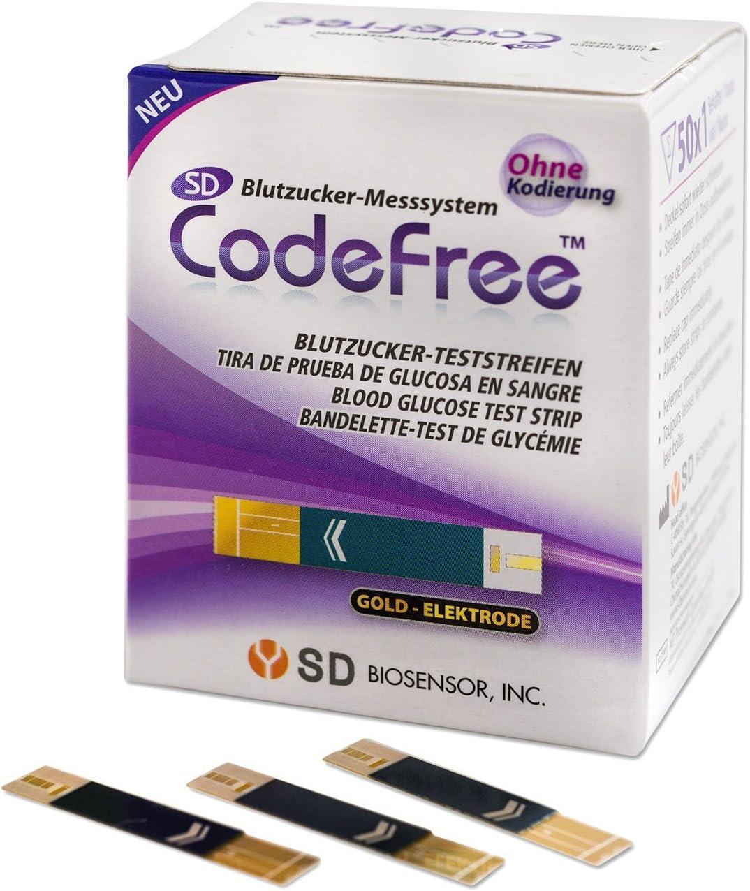 CodeFree Blood Glucose Test Strips - 50 Pack for Accurate Diabetes ...