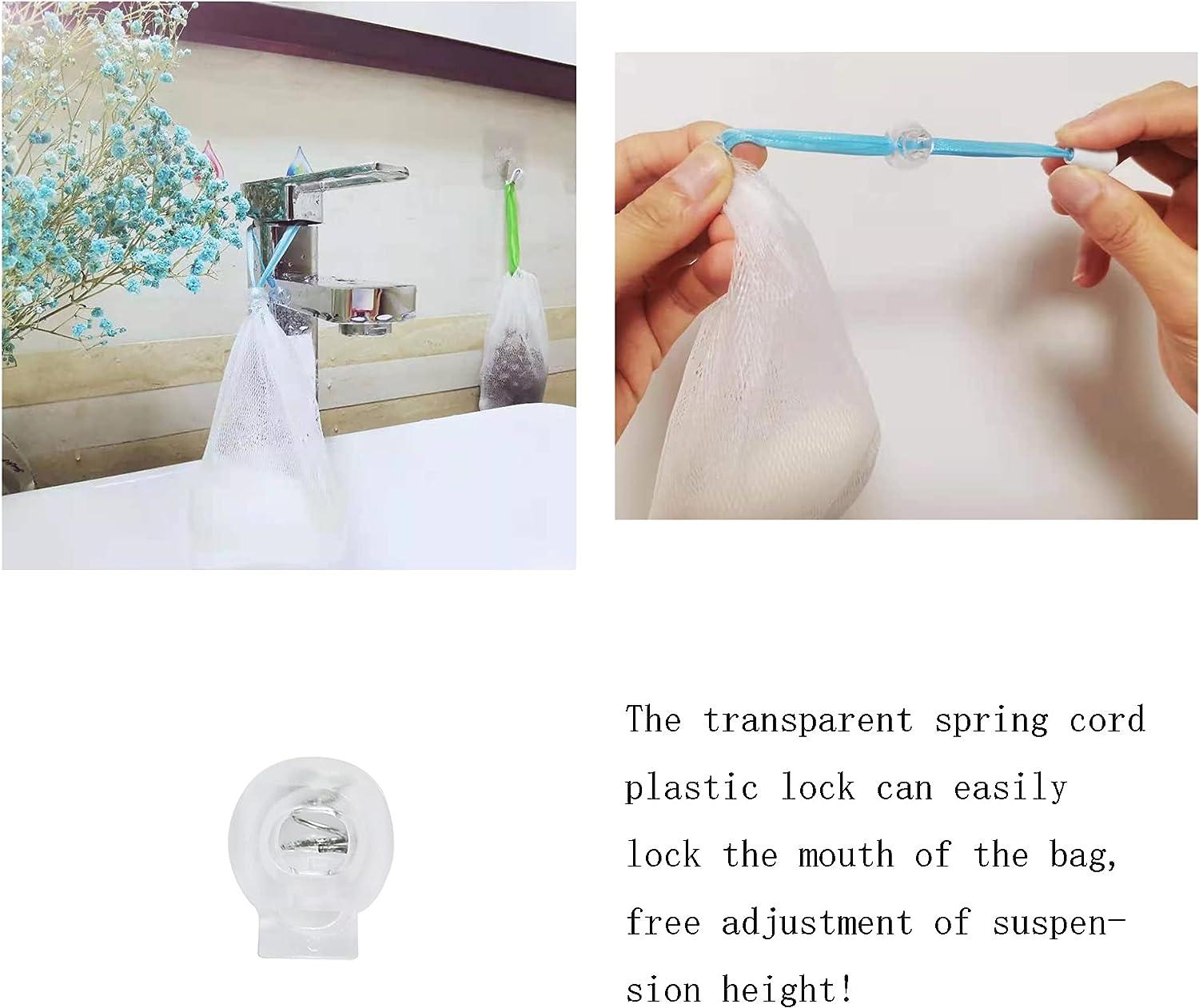 Exfoliating Soap Mesh Saver Pouch Set with Hooks and Locks - 40PCS Bag ...