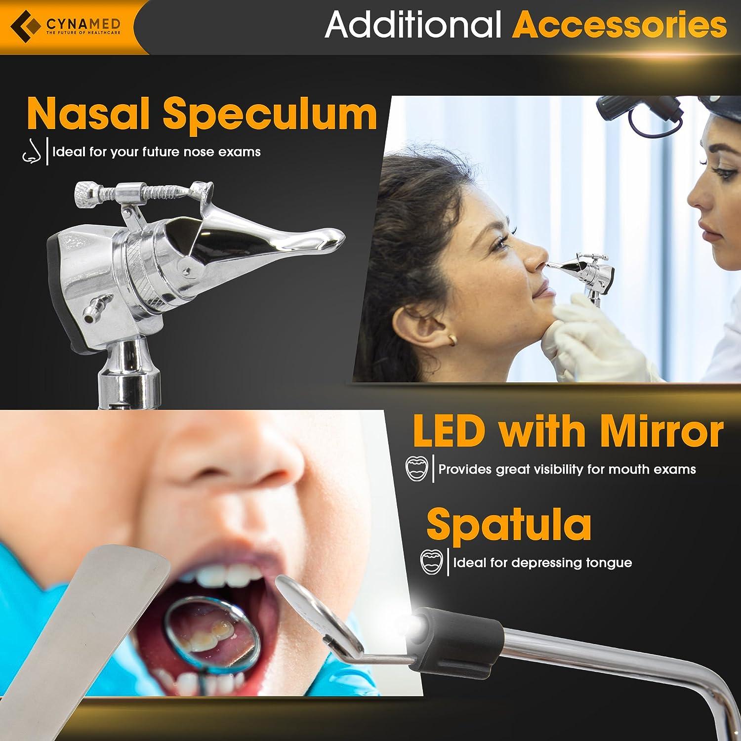 CynaMed ENT Diagnostic Kit - Professional Ear Nose Throat Examination ...