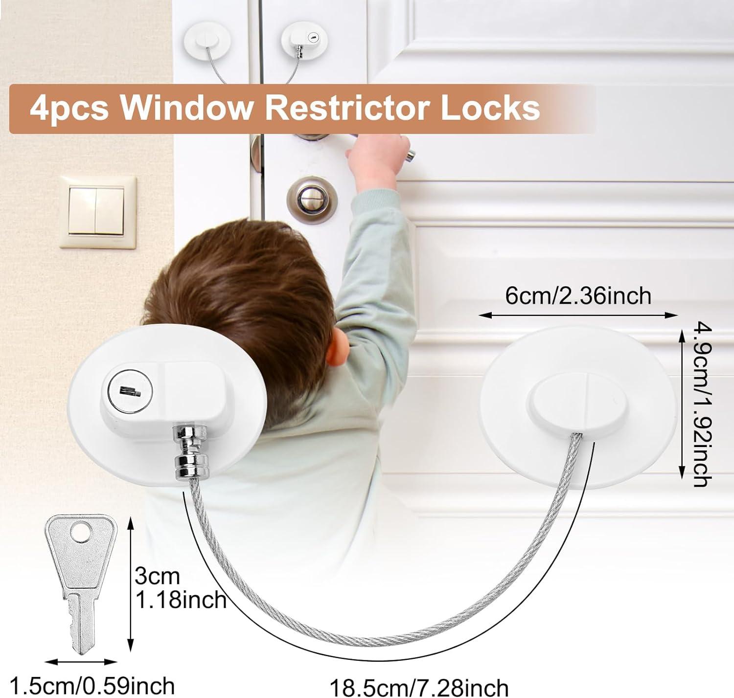 Sunallwell Window Safety Locks - Pack of 4 Childproof Window ...