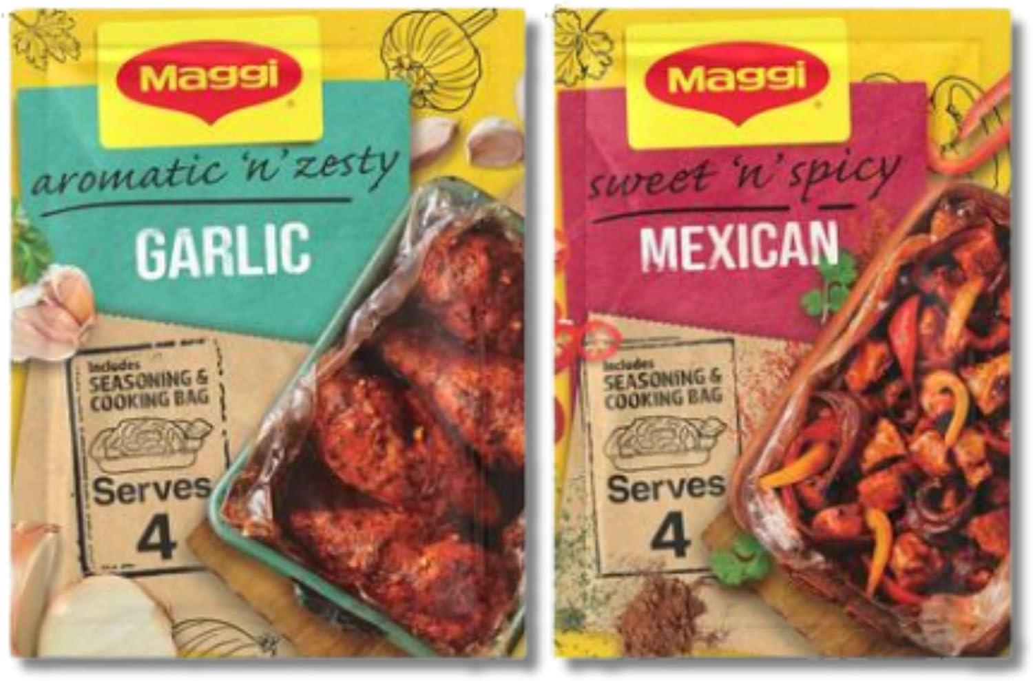 Maggi So Juicy Mix Bundle of 6 - BBQ, Butter, Garlic, Mexican, Mixed ...