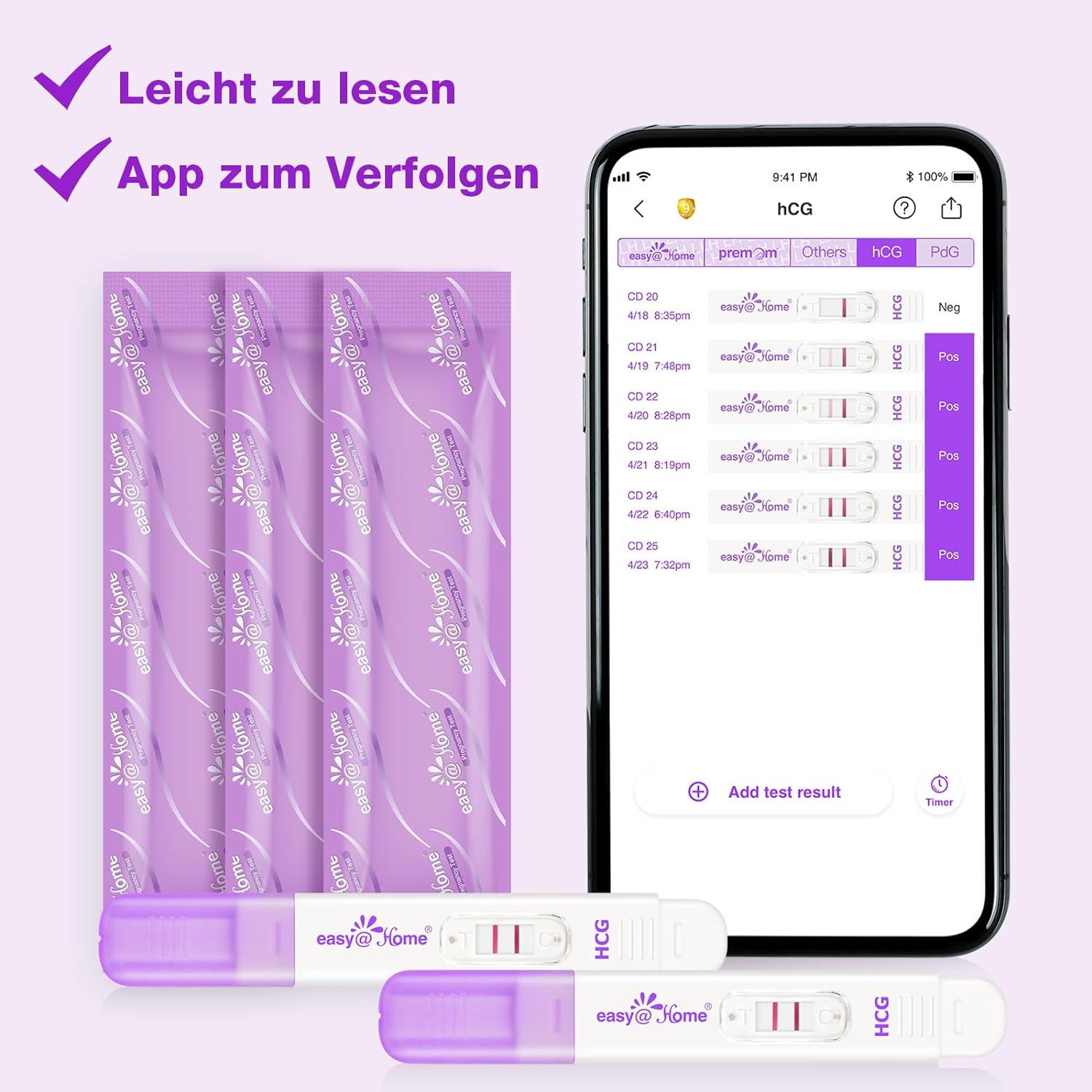 Easy Home 5x Early Pregnancy Test - Ultra Sensitive 10 miu/ml HCG Tests ...