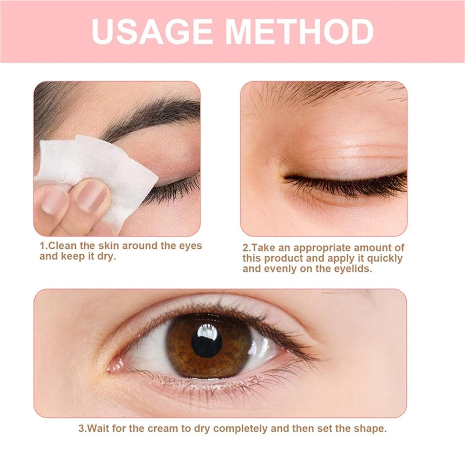 Double Eyelid Styling Cream & Tape Set - Waterproof Invisible Eyelid ...