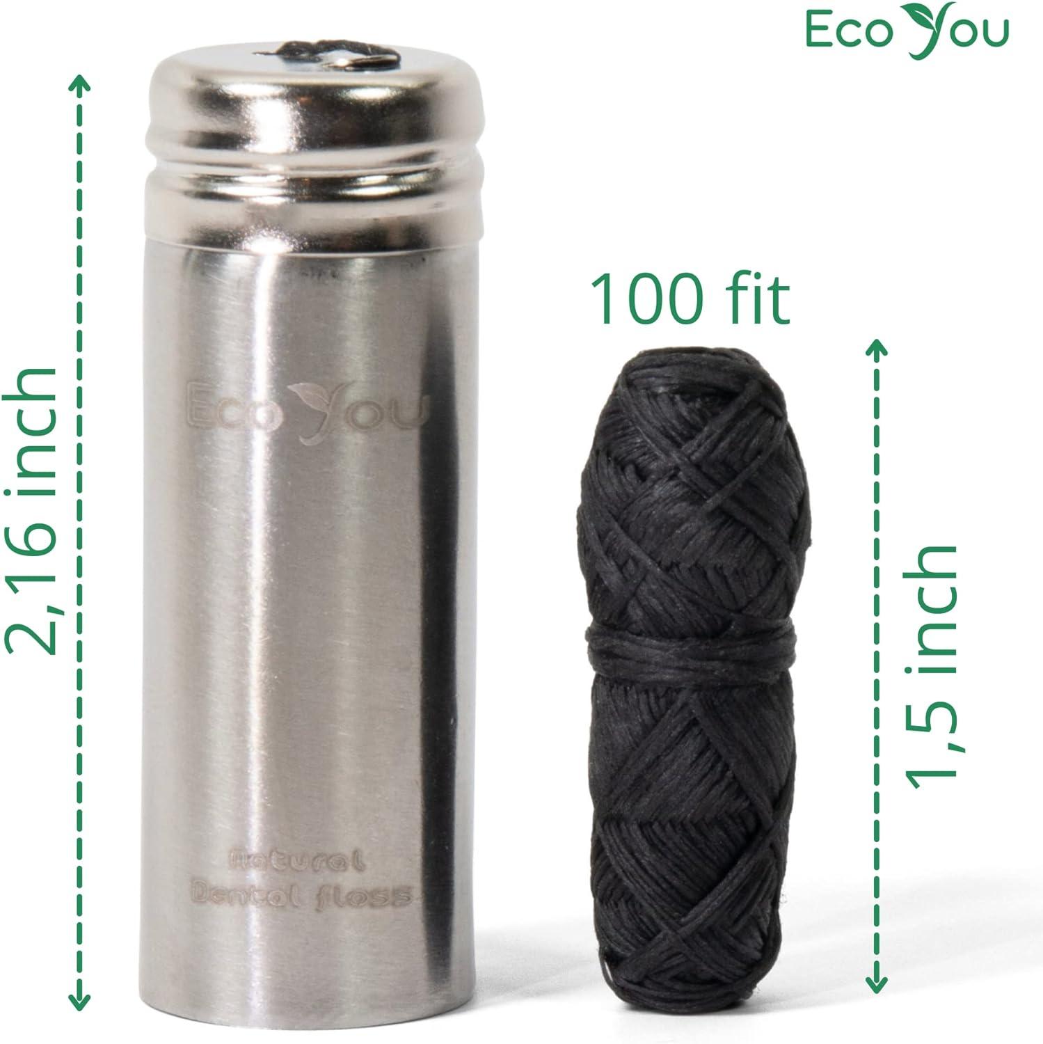 EcoYou Eco Floss | 2 Charcoal Dental Floss Refills + Dental Floss ...