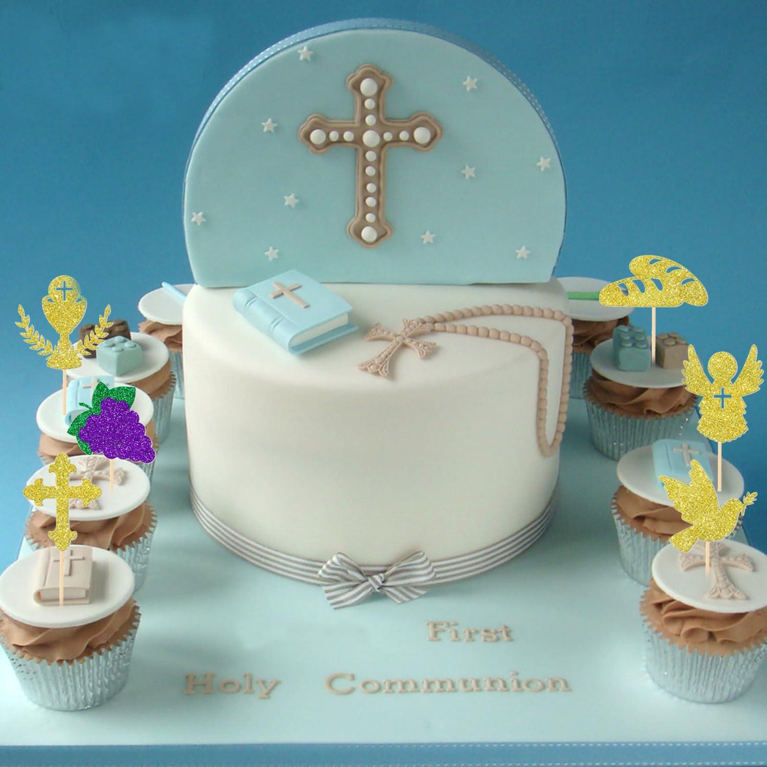 16 PCS First Holy Communion Cake Topper Cake Toppers Baptism ...