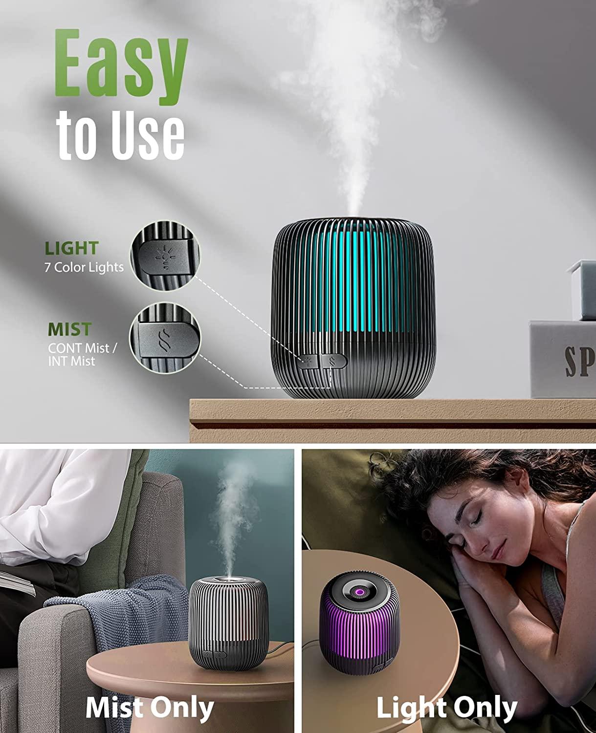 Jack & Rose 140ml Small Diffuser for Home & Office - 7 Color Essential ...