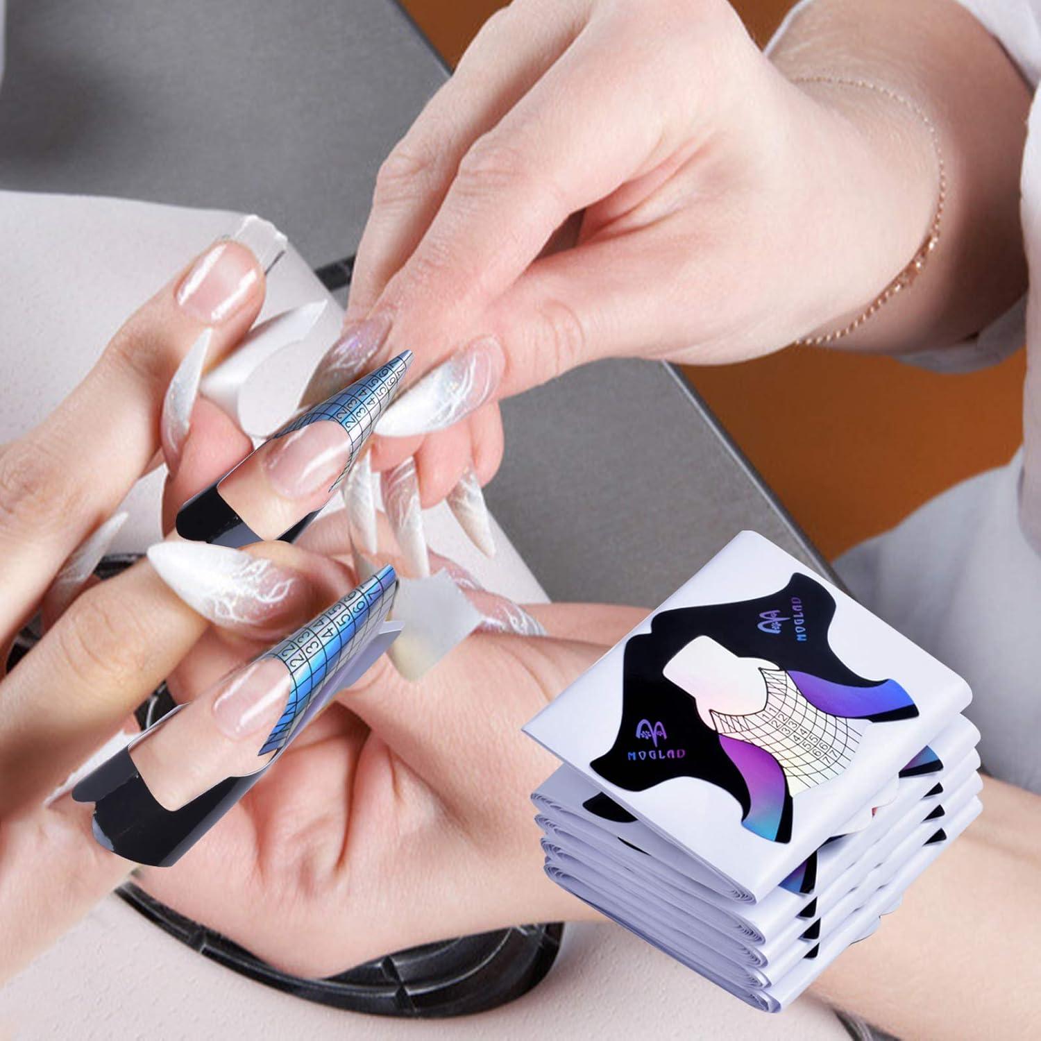 100 Pieces Nail Template for Gel Nails - Reflective Self-Adhesive ...