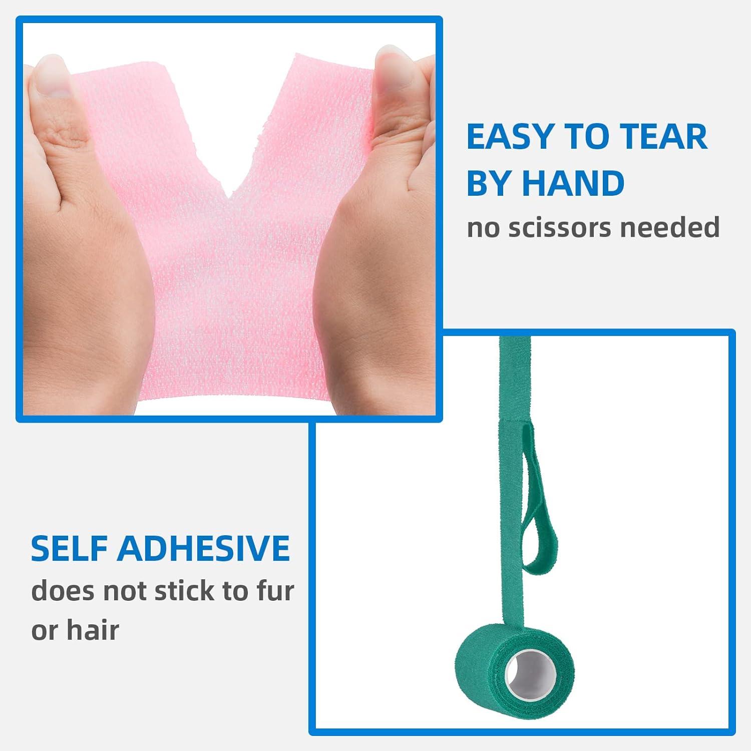 Buy 12 Roll Self-Adhesive Cohesive Bandage - 10cm Elastic Wrap for Pets ...