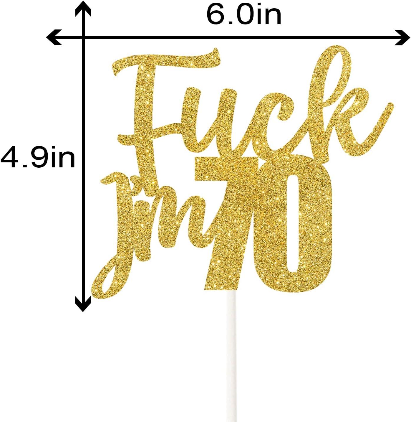 I'm 70 Cake Topper - Gold Glitter Happy 70th Birthday Cake Decorations ...