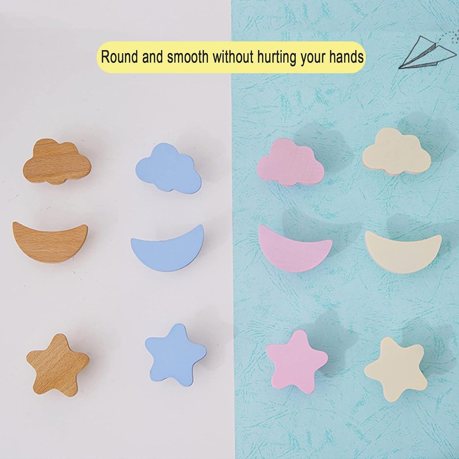 6 Original Wooden Furniture Handles - Cartoon Cloud Design for Kitchen ...