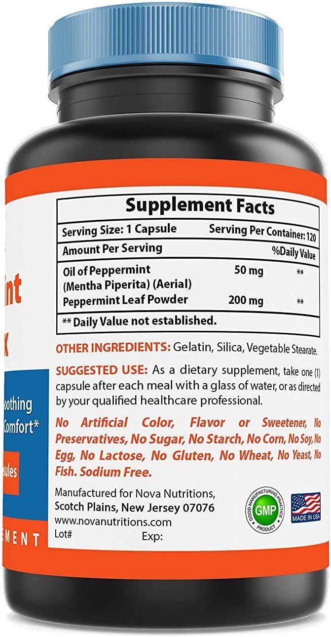 Nova Nutritions Peppermint Complex - 250mg 120 Capsules - Oil of ...