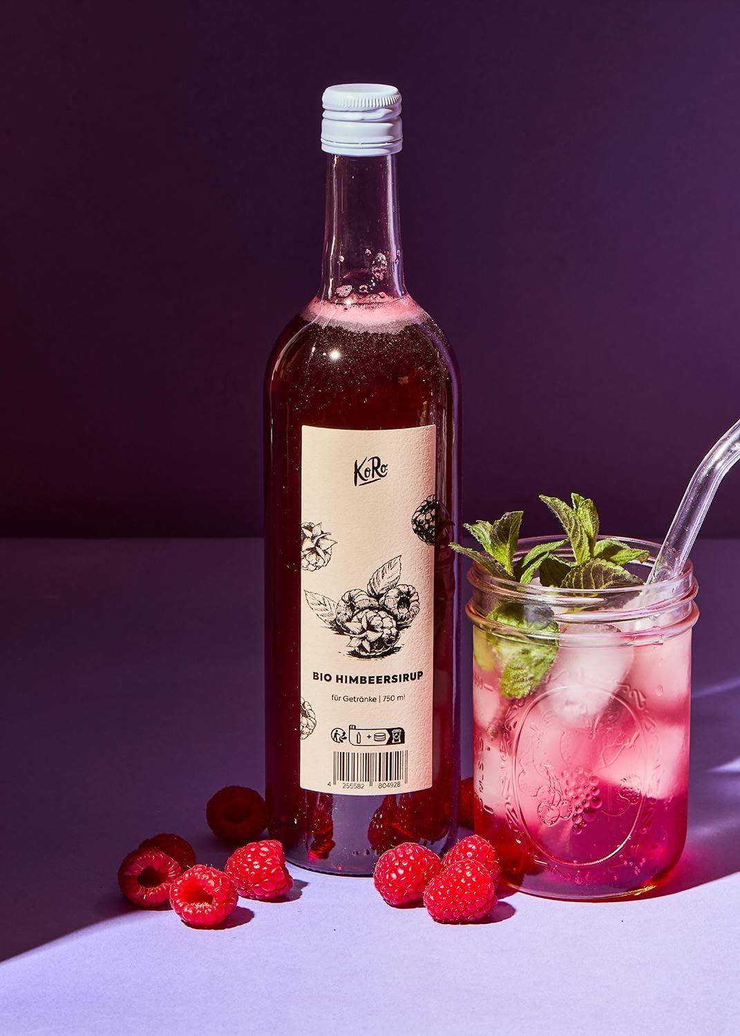 KoRo - Organic raspberry syrup 750ml - Raspberry fruity syrup - Made ...