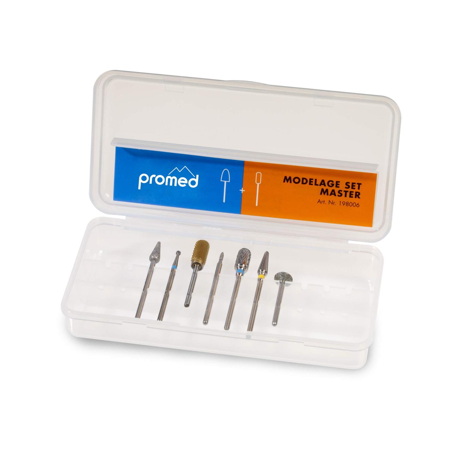 Promed Master Grinding Body Set - 7 Sapphire Hard Metal & Diamond Nail Miller Attachments for ...