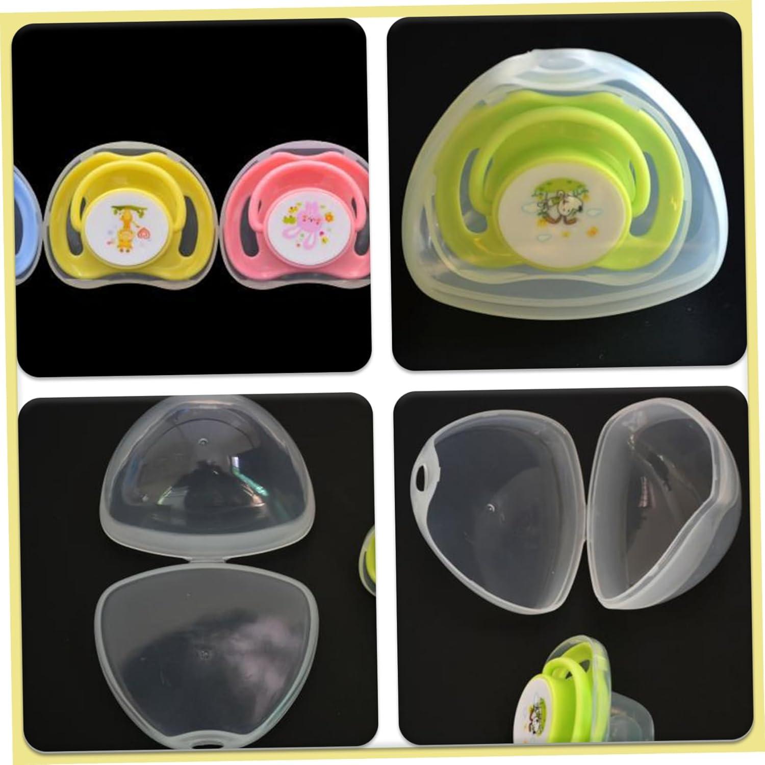 6PCS Transparent Pacifier Holder Case - Easy Clean Baby Pacifier ...