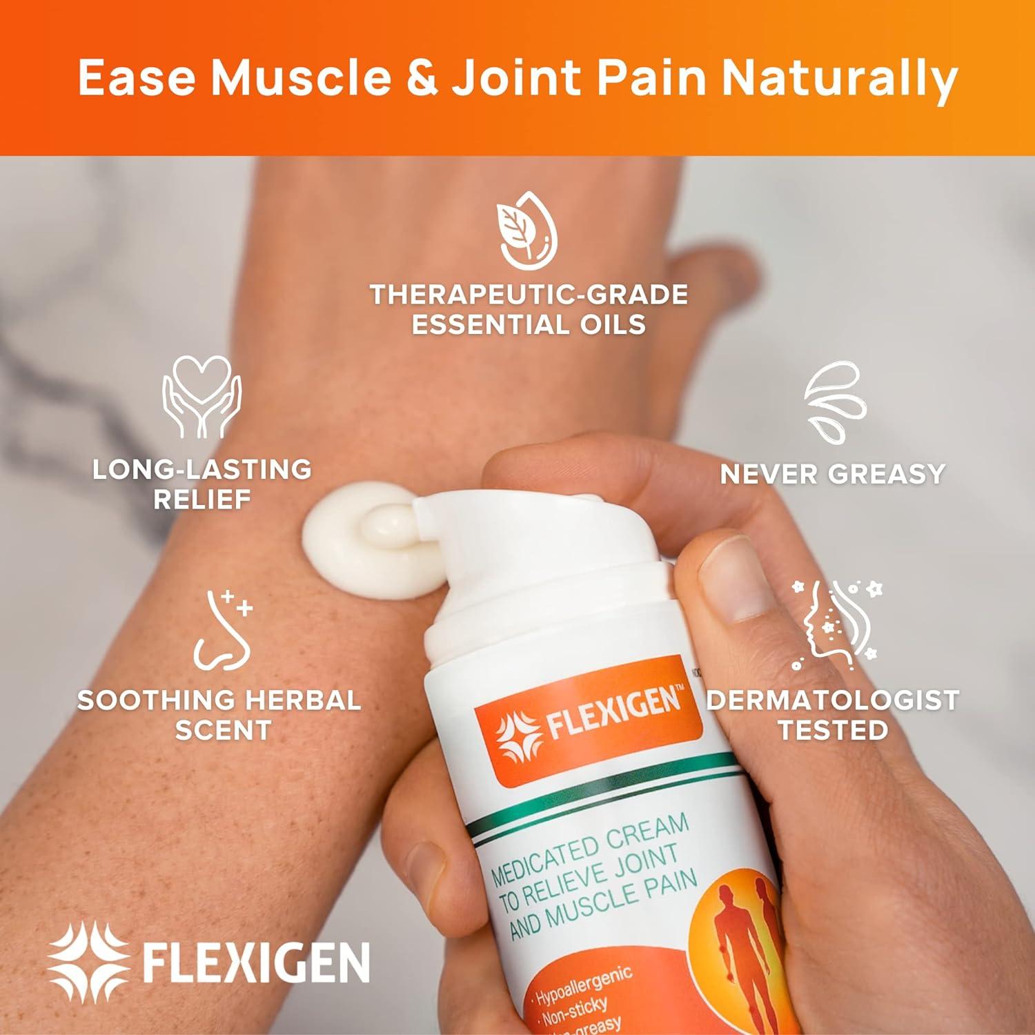 FLEXIGEN Topical Pain Relief Cream for Joint & Muscle Aches - 3.2 Fl Oz ...