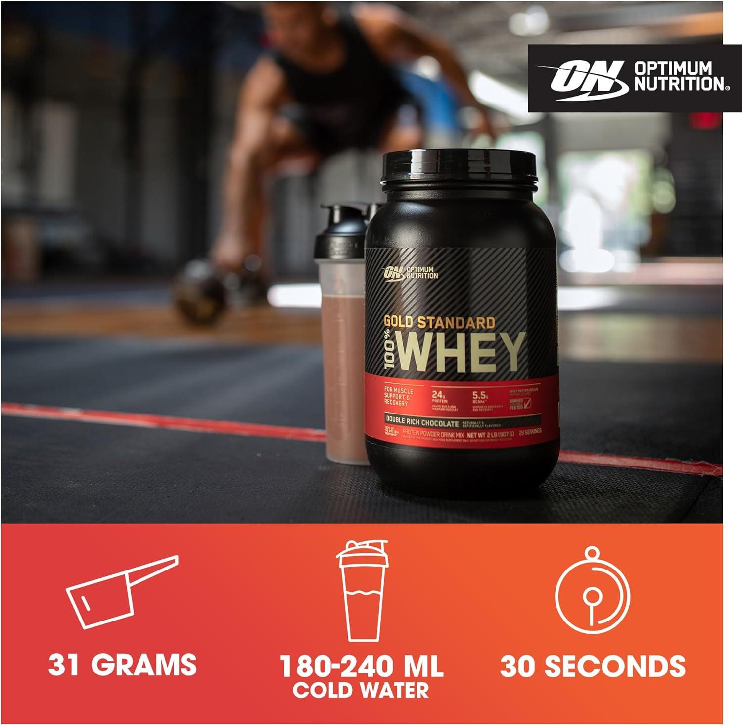 Optimum Nutrition Gold Standard 100% Whey Protein Powder - Chocolate Hazelnut Flavor 2.27kg (71 ...