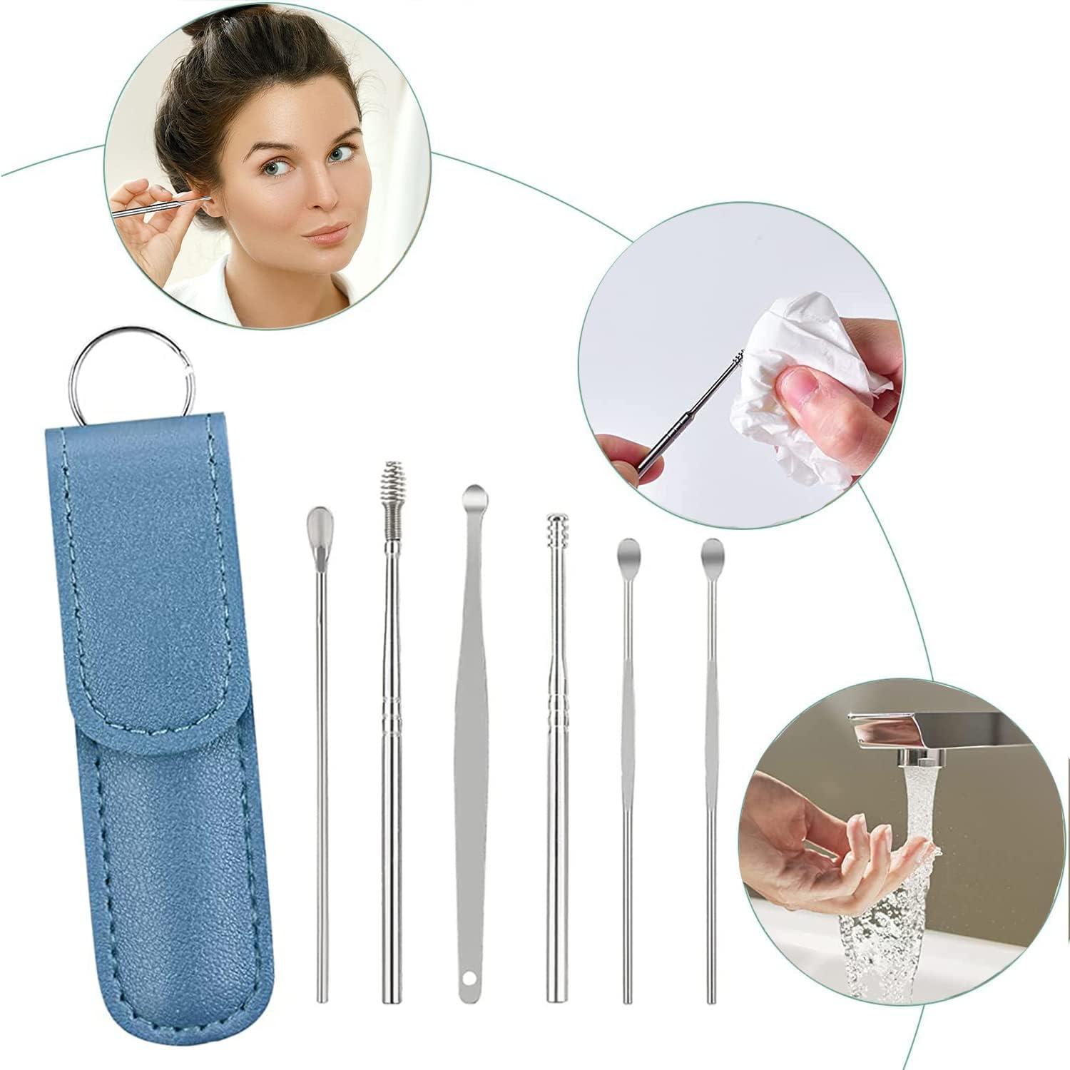 12PCS Premium Stainless Ear Wax Removal Kit - Black+Blue Sets for Kids ...