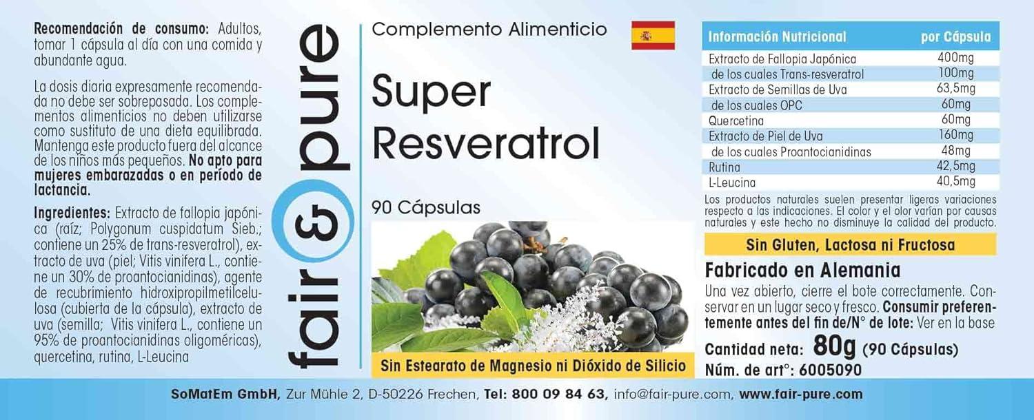 Fair & Pure Super Resveratrol Capsules - Natural Trans-Resveratrol from ...
