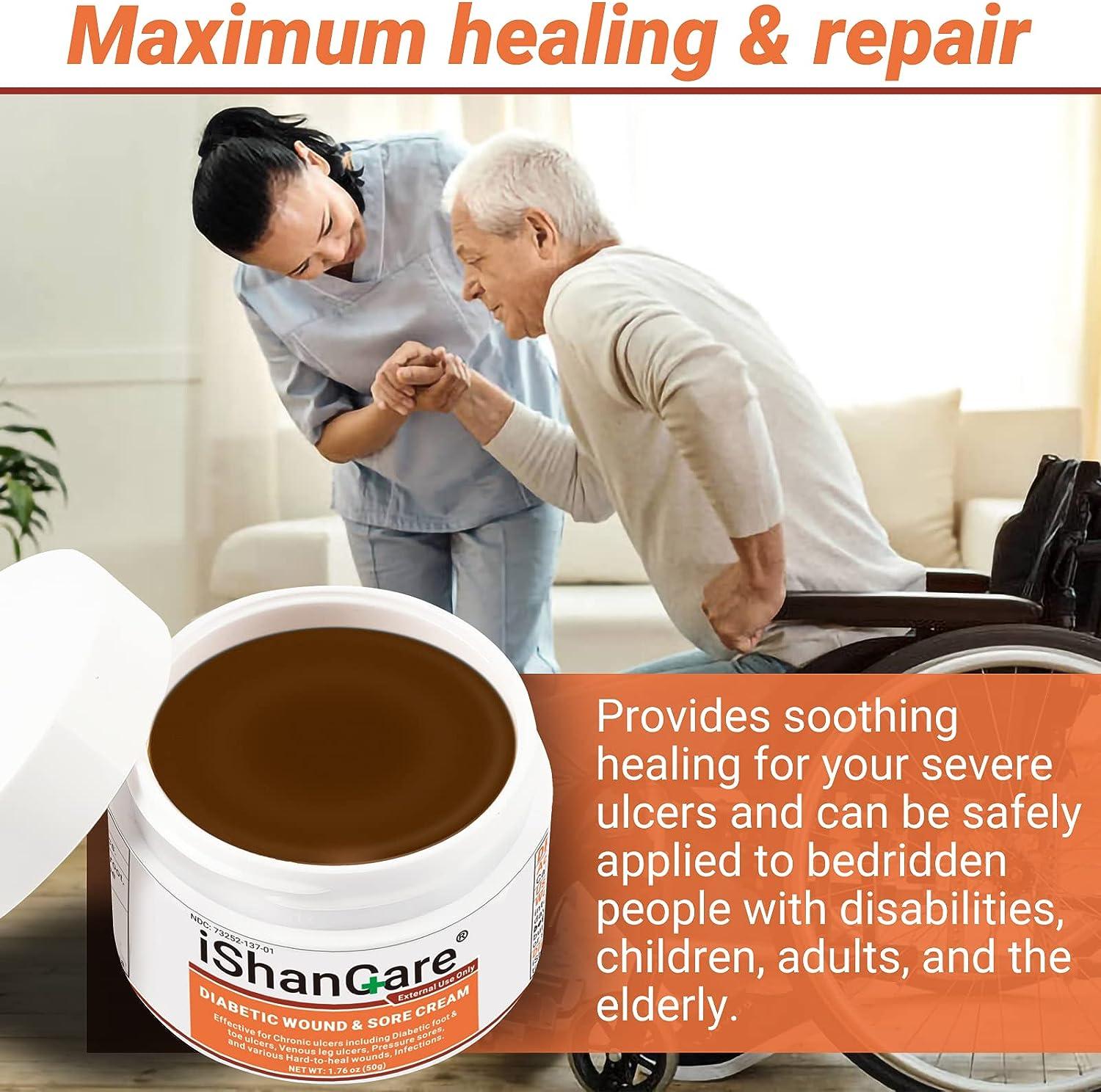 iShanCare Diabetic Wound Ulcer Cream 50g - Natural Healing Ointment for ...