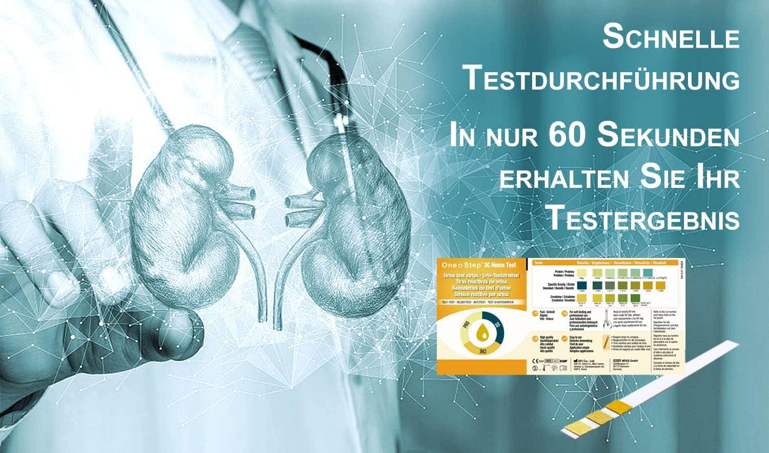One+Step Kidney Test - 5 Urine Test Strips for Creatinine Protein ...