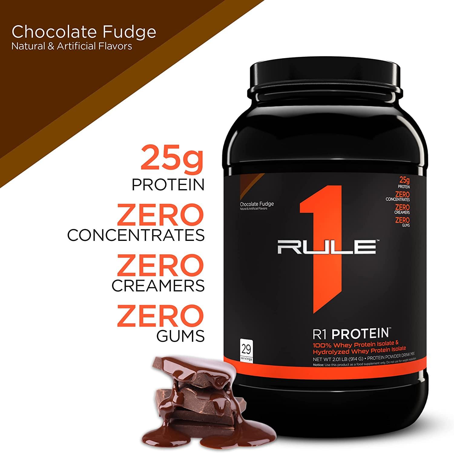Rule One Proteins R1 Protein - Chocolate Fudge 2lbs | 100% Isolate ...