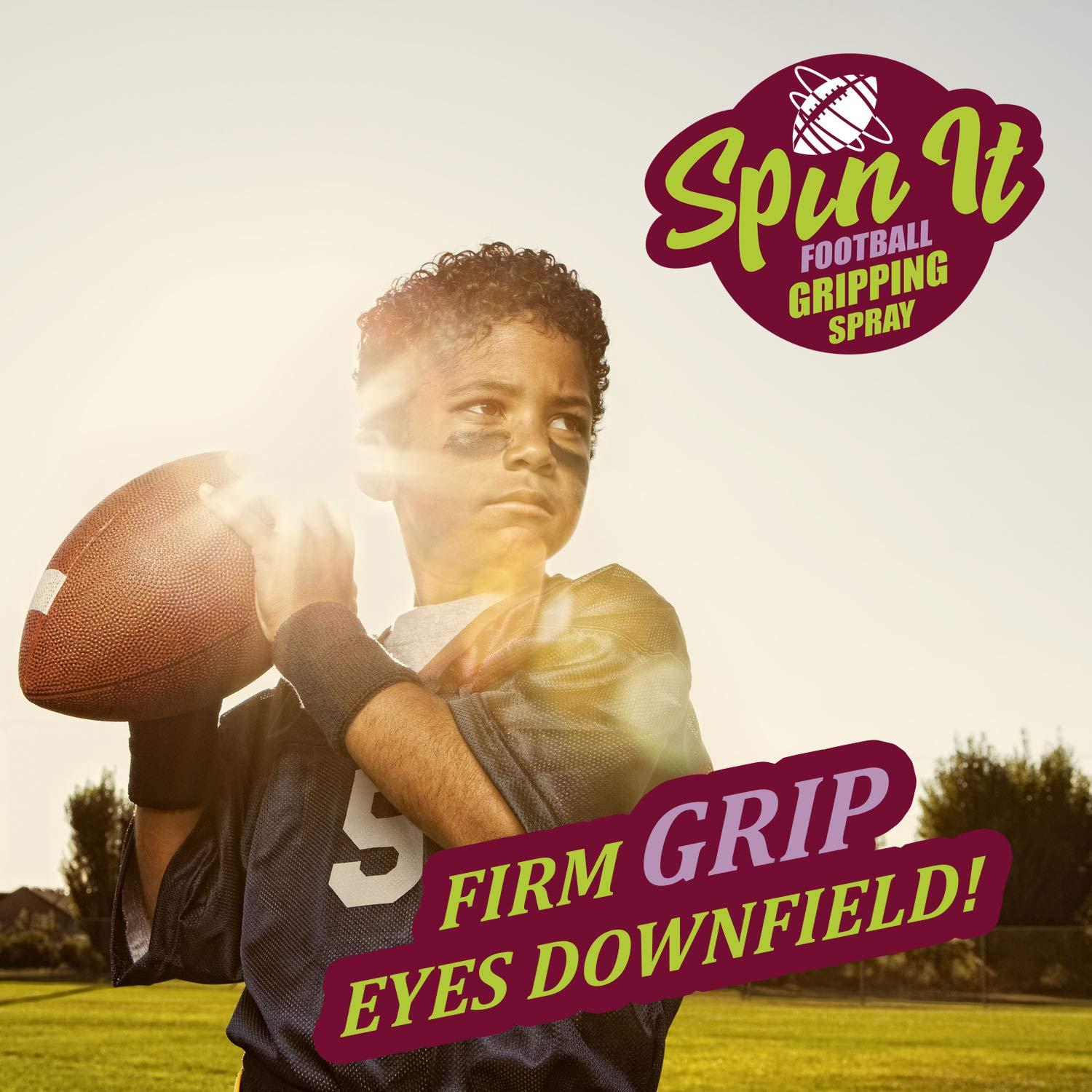 Spin iT Football Grip Spray - Enhance Football Grip, Works with or ...