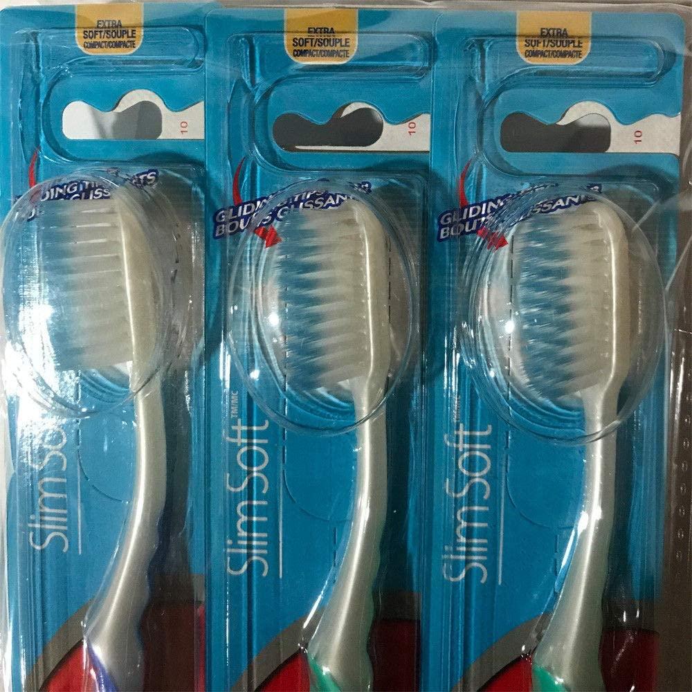 Colgate Slim Soft Gliding Tips Toothbrush Extra Soft Compact Head - 6 ...
