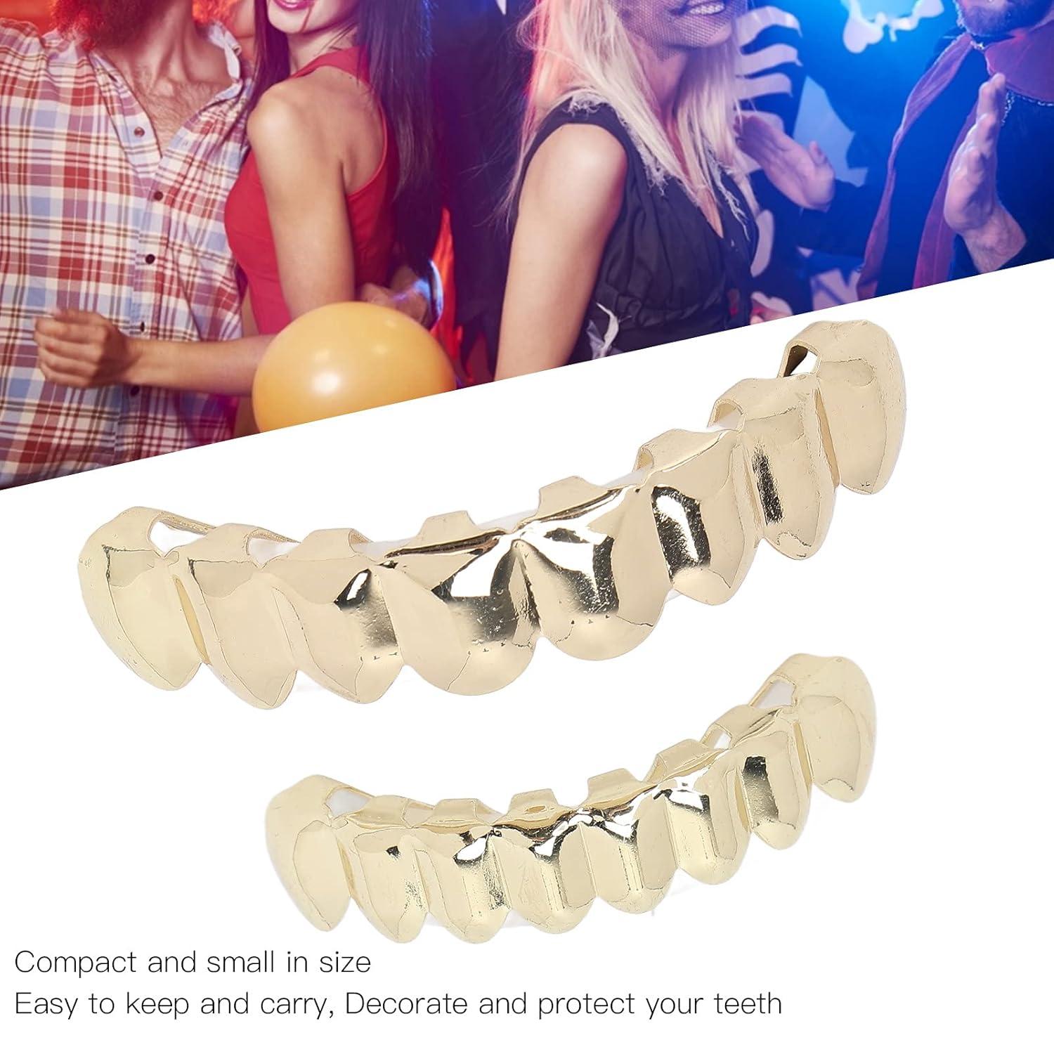 Golden Hip Hop Teeth Set | Alloy Fake Teeth for Halloween & Cosplay ...