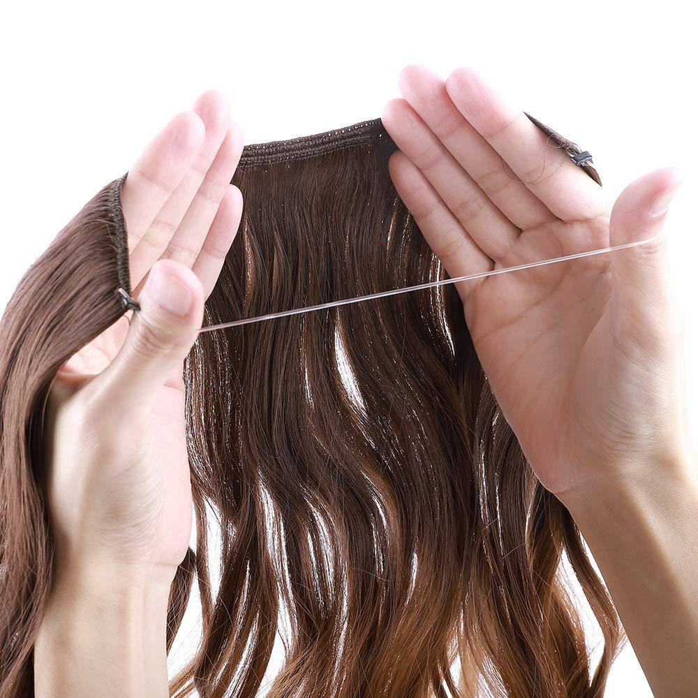 Silk-Co Adjustable Rubber Band Hair Extensions - Invisible Cord Light ...