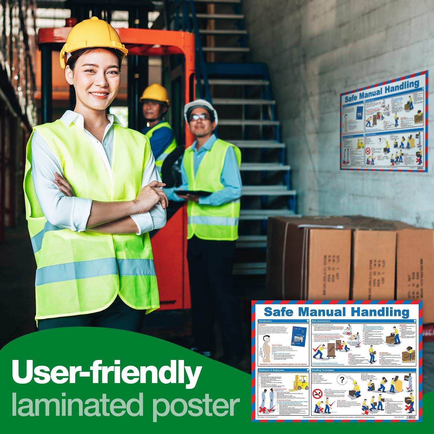 Safety First Aid Group Manual Handling Poster - Laminated A2 Size | Buy ...