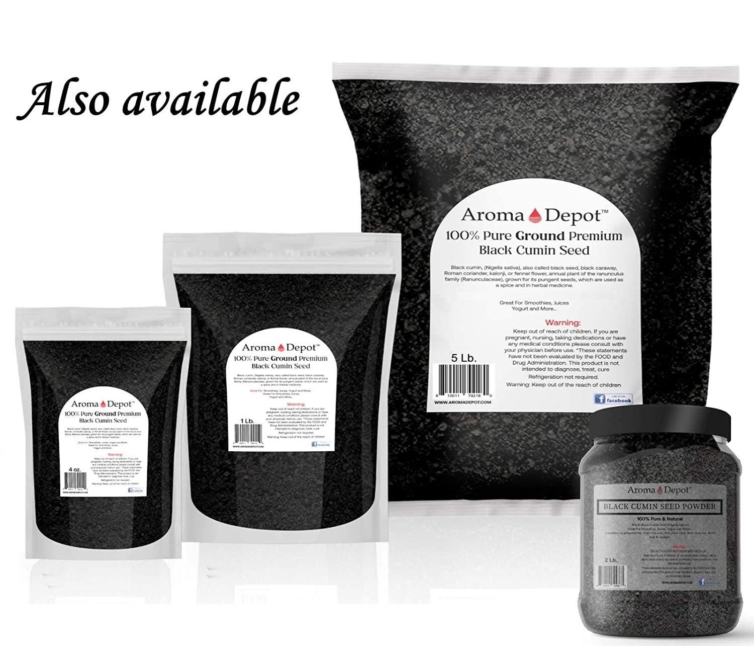 Aroma Depot 1 lb Black Seed Powder - Ground Nigella Sativa - Non-GMO ...