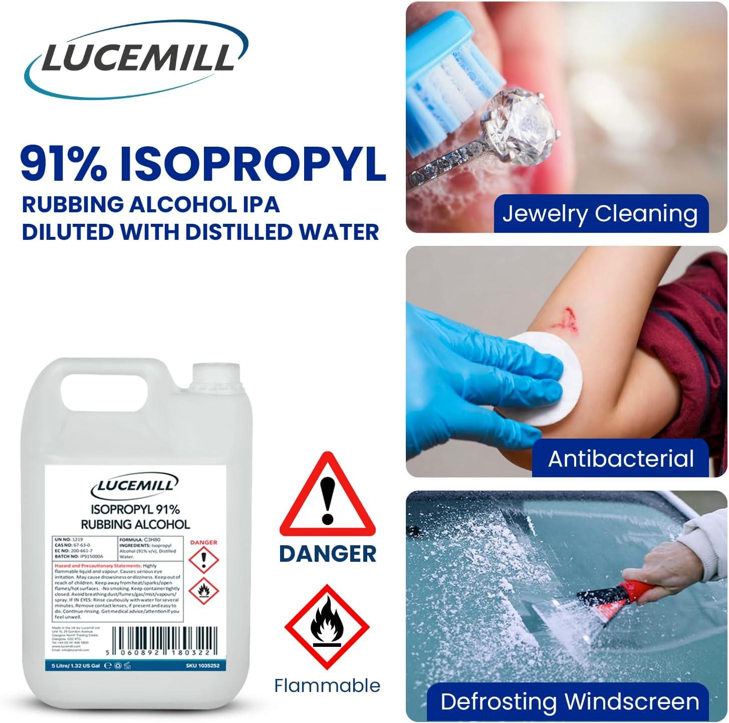 10 Litre (2x5L) Isopropyl 91% Rubbing Alcohol IPA First Aid Antiseptic ...