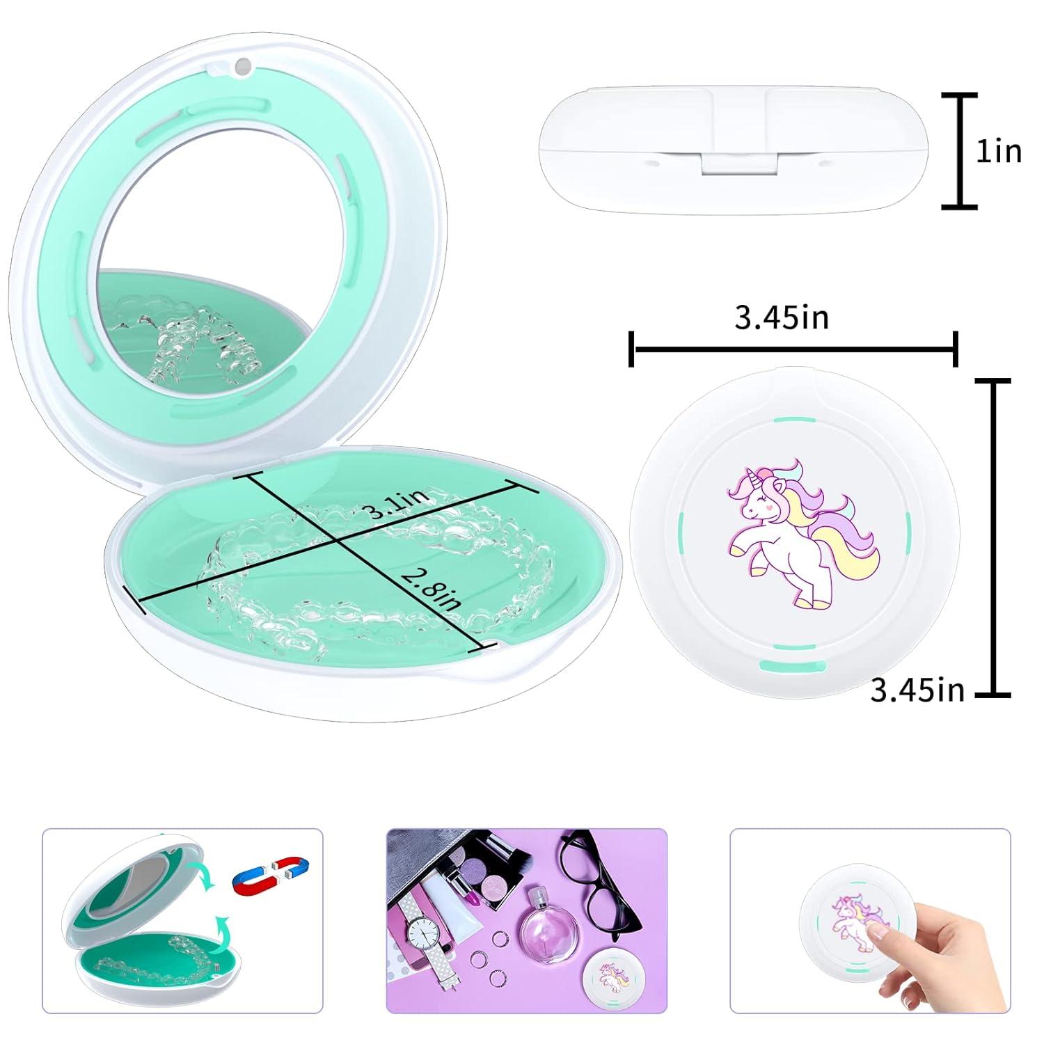 Cute Retainer Case with Mirror | Adjustable Vent Holes | Solid ...