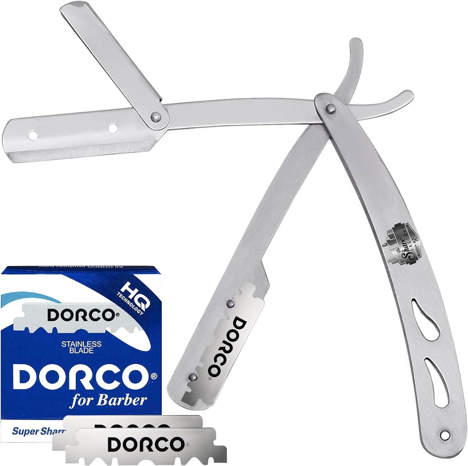 The Shave Factory Traditional Shaving Set with Metal Straight Razor ...