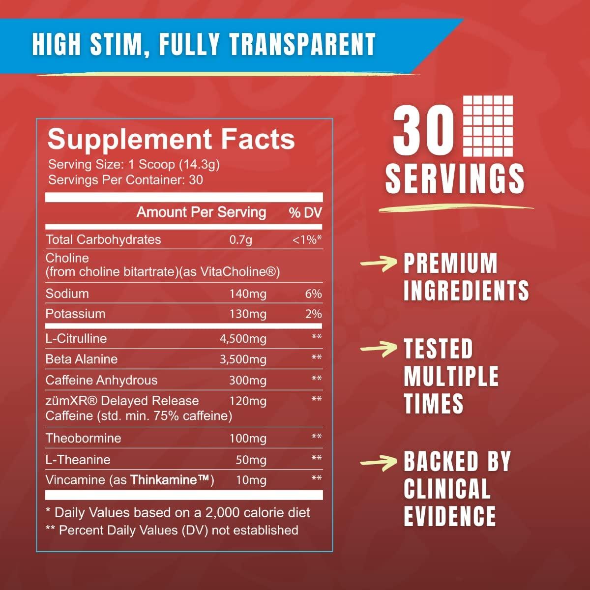 RYSE Core Series Loaded Pre Pump Energy Strength with L-Citrulline ...