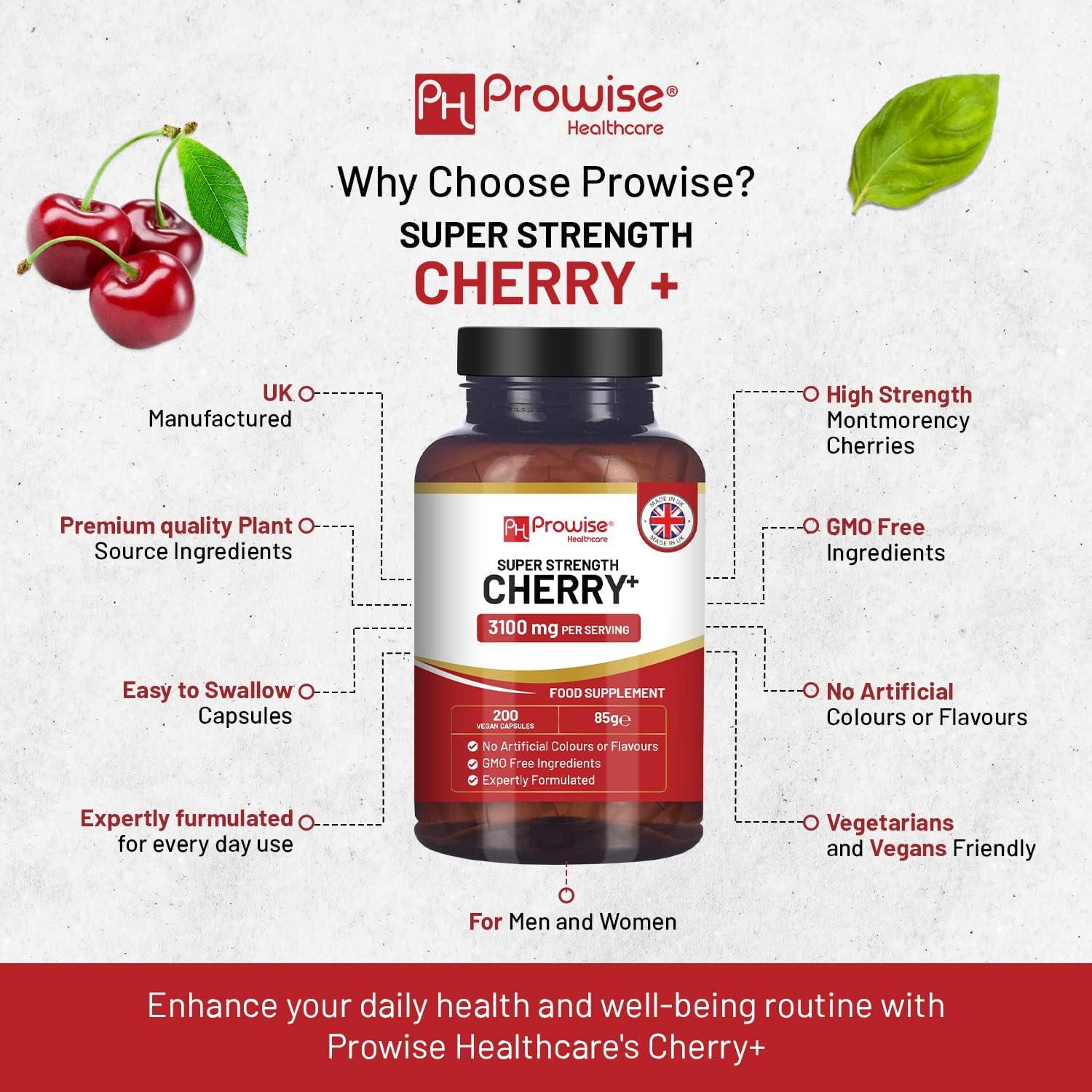 Super Strength Montmorency Cherry Capsules 3100mg | 200 Vegan Capsules ...