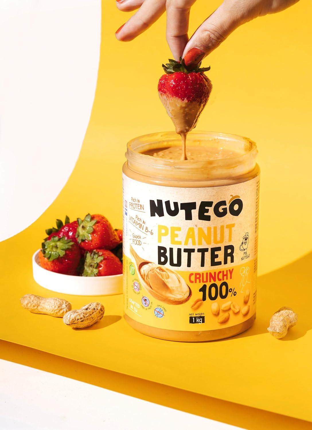 Nutego 100% Crunchy Peanut Butter 1kg Natural no added sugar no added ...