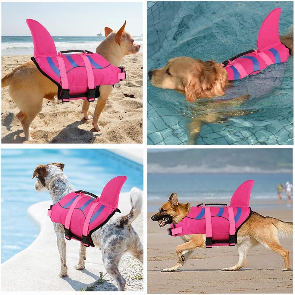 Doglay Shark Mermaid Dog Life Jacket for Small to Large Dogs ...