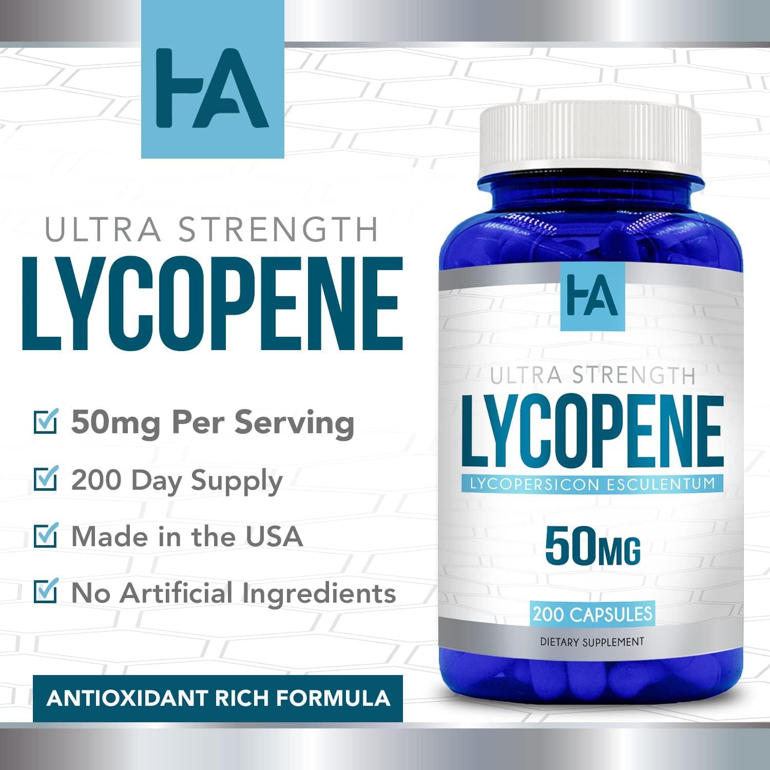 Healing Awakening Lycopene 50mg - 200 Vegetarian Capsules | Non-GMO ...