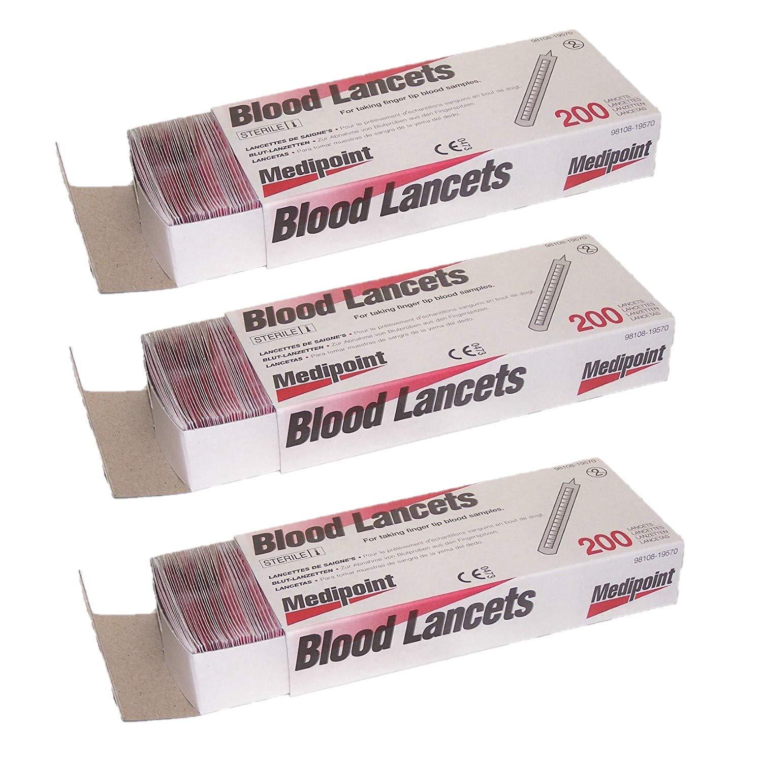 MEDIPOINT Stainless Steel Lancet 200ct - Pack of 3 | High-Quality ...