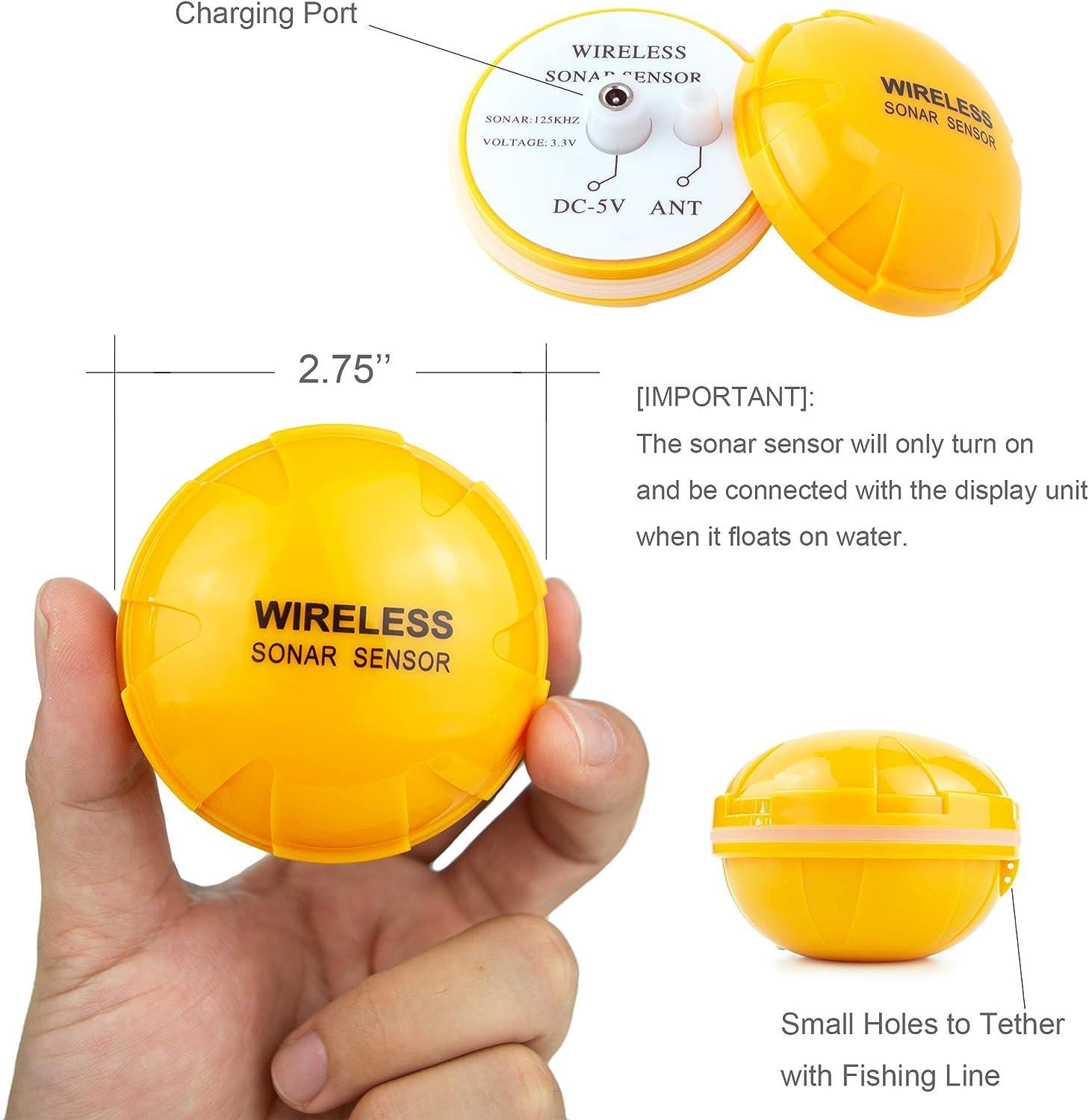 Venterior Portable Rechargeable Fish Finder with Wireless Sonar Sensor - Color LCD Display ...