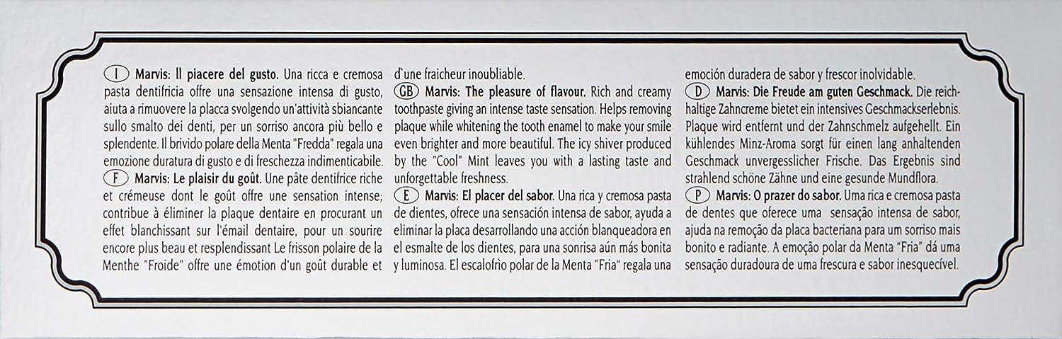 marvis toothpaste ingredients